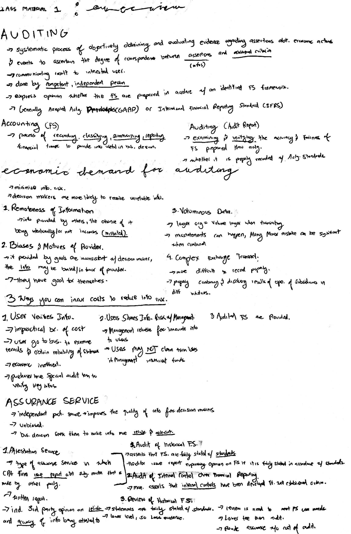 LASS C1 Audit Review: Systematic Process of Evaluating Financial Statements - Studocu