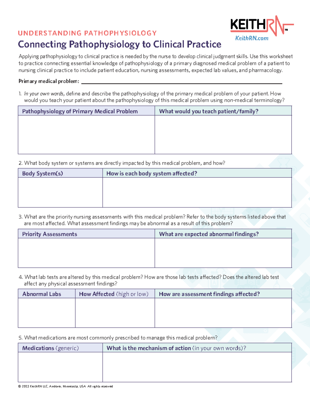 Connecting Pathophysiologyto Clinical Practice - KeithRN ...