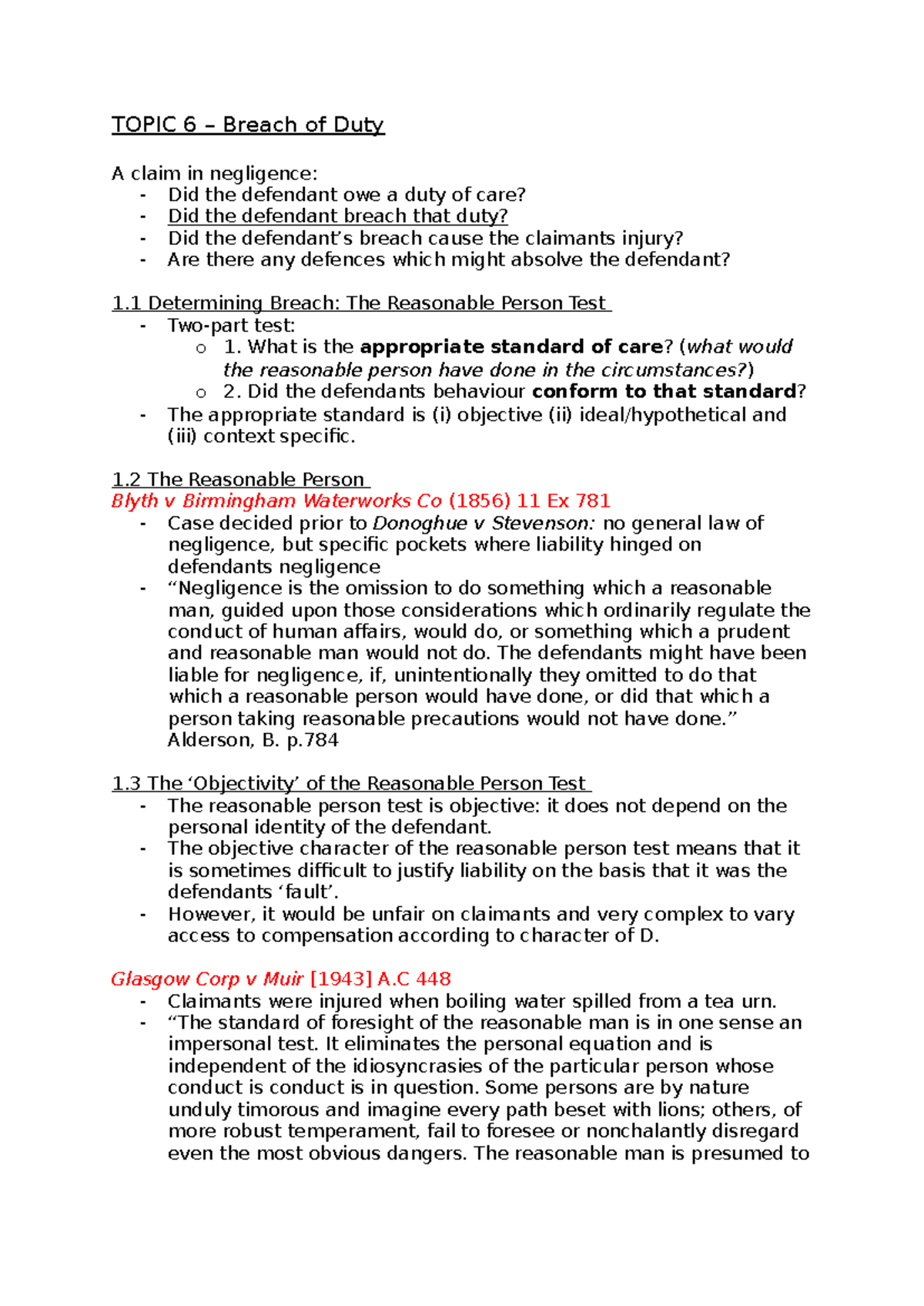 Breach of Duty in Negligence: Understanding the Reasonable Person Test ...