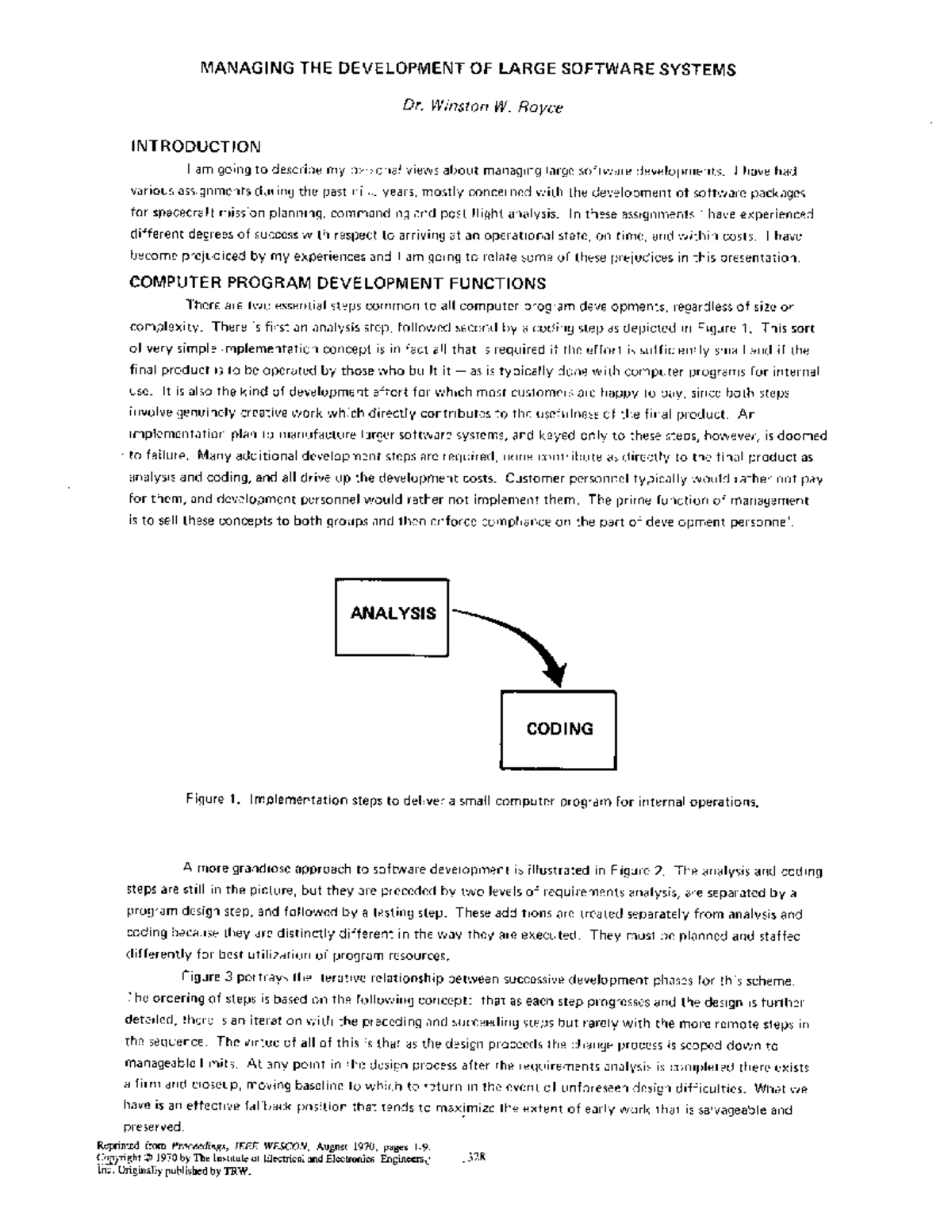 Royce 1970: A Comprehensive Analysis of the Waterfall Model in Software ...