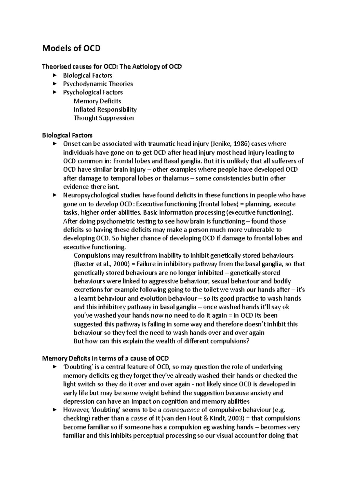 OCD Models: Understanding Biological, Cognitive, and Psychodynamic ...