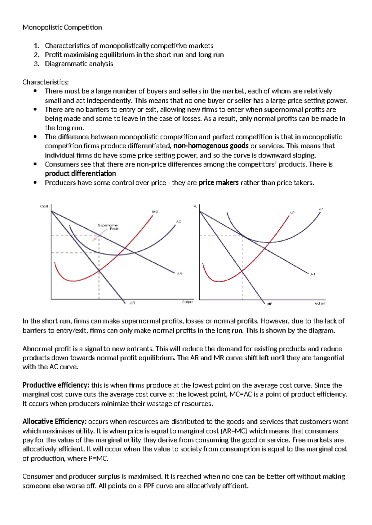 Monopolistic Competition: Characteristics & Equilibrium Analysis - Studocu