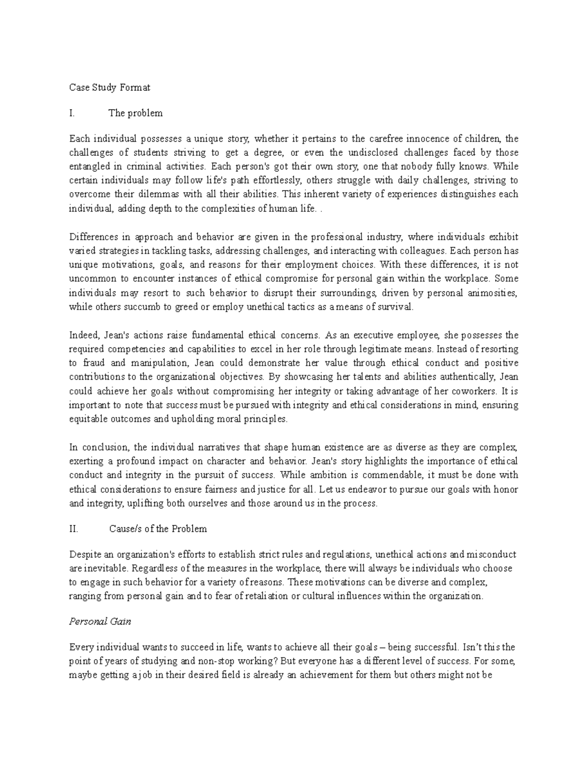 HBO - Case Study Analysis - Ethical Challenges in Organizational ...