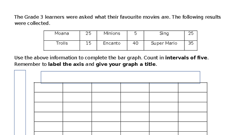 Grade 3 Homework Pack: Favorite Movies & Math Activities - Studocu