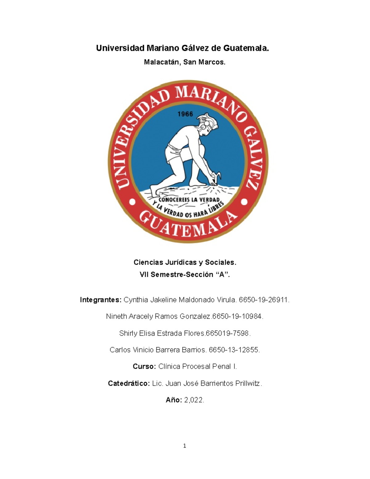 Expediente de Audiencia Penal - Universidad Mariano Gálvez de Guatemala ...