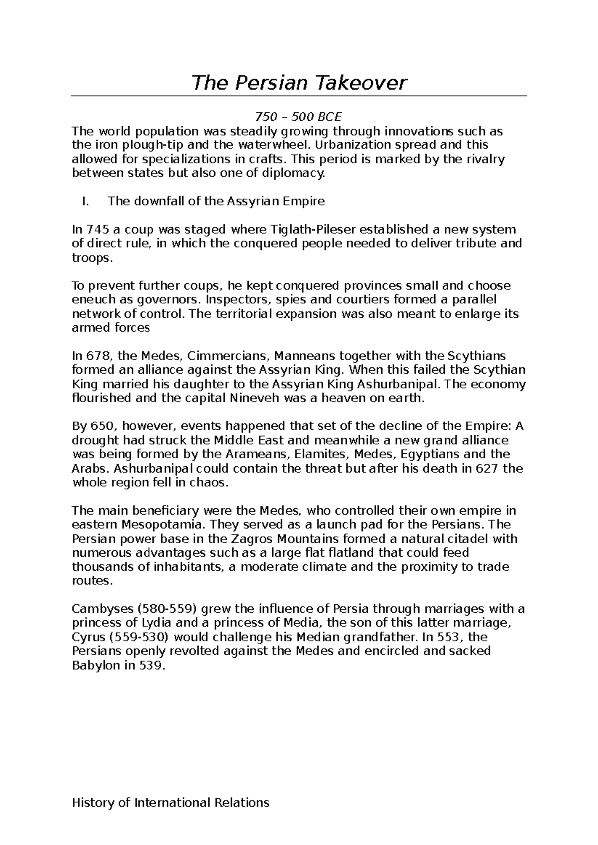 The Persian Takeover: Summary of Chapter 3 from "A Political History of ...
