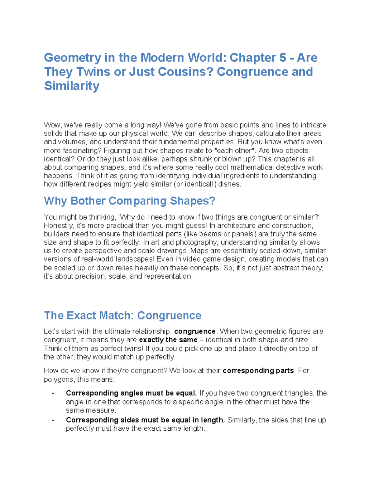 Geometry 101: Chapter 5 - Congruence & Similarity Explained - Studocu