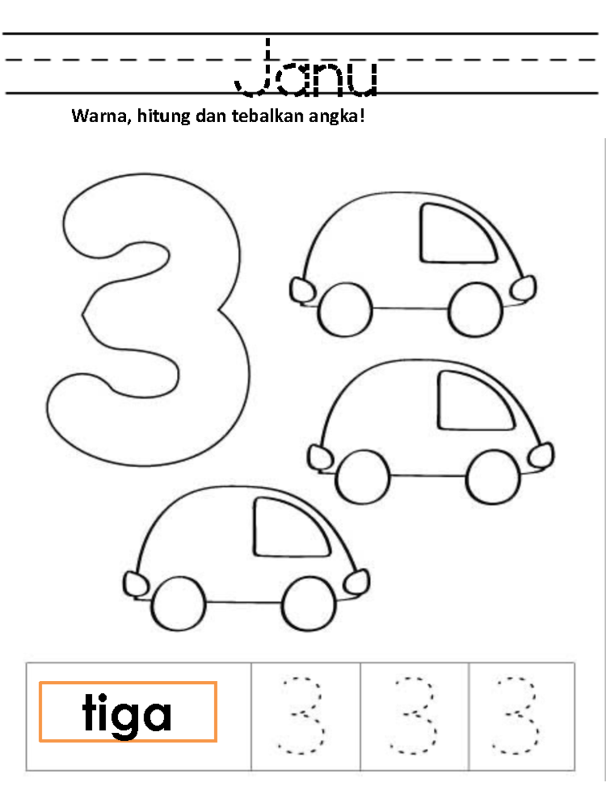 Worksheet Puzzle: Warna dan Hitung Angka untuk Janu - Term 2 Week 4 ...