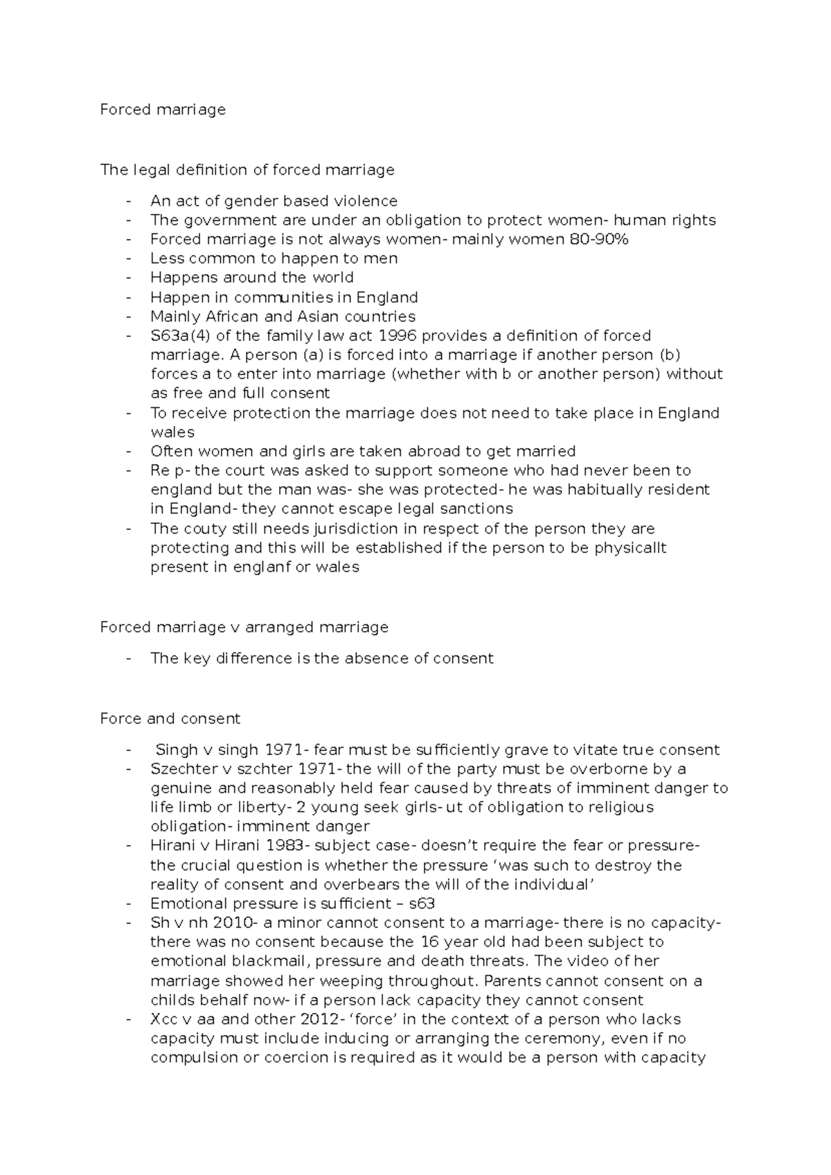 Forced Marriage: Legal Definitions and Protections (Law 101) - Studocu