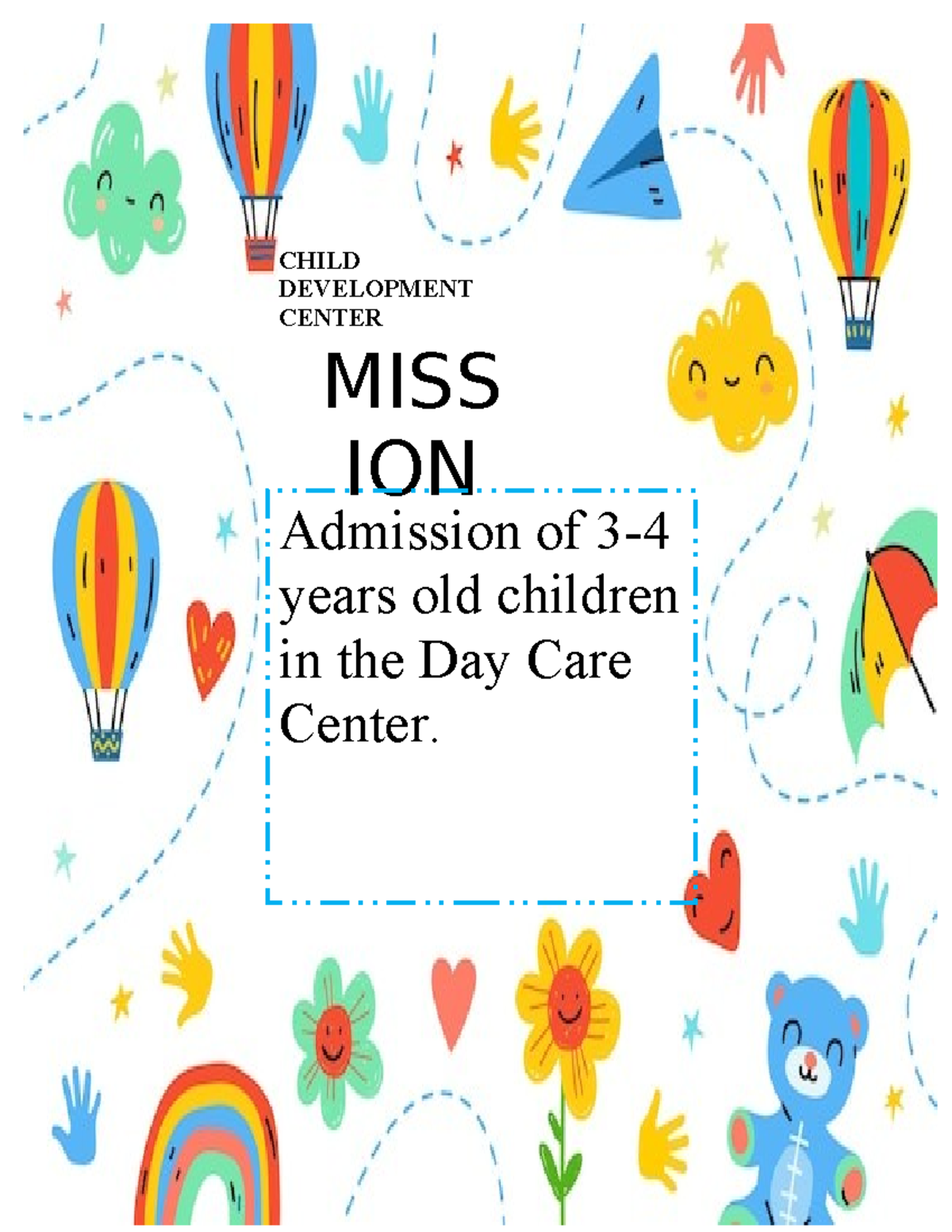Day care- vision mission - Bachelor of Science in Mechanical ...