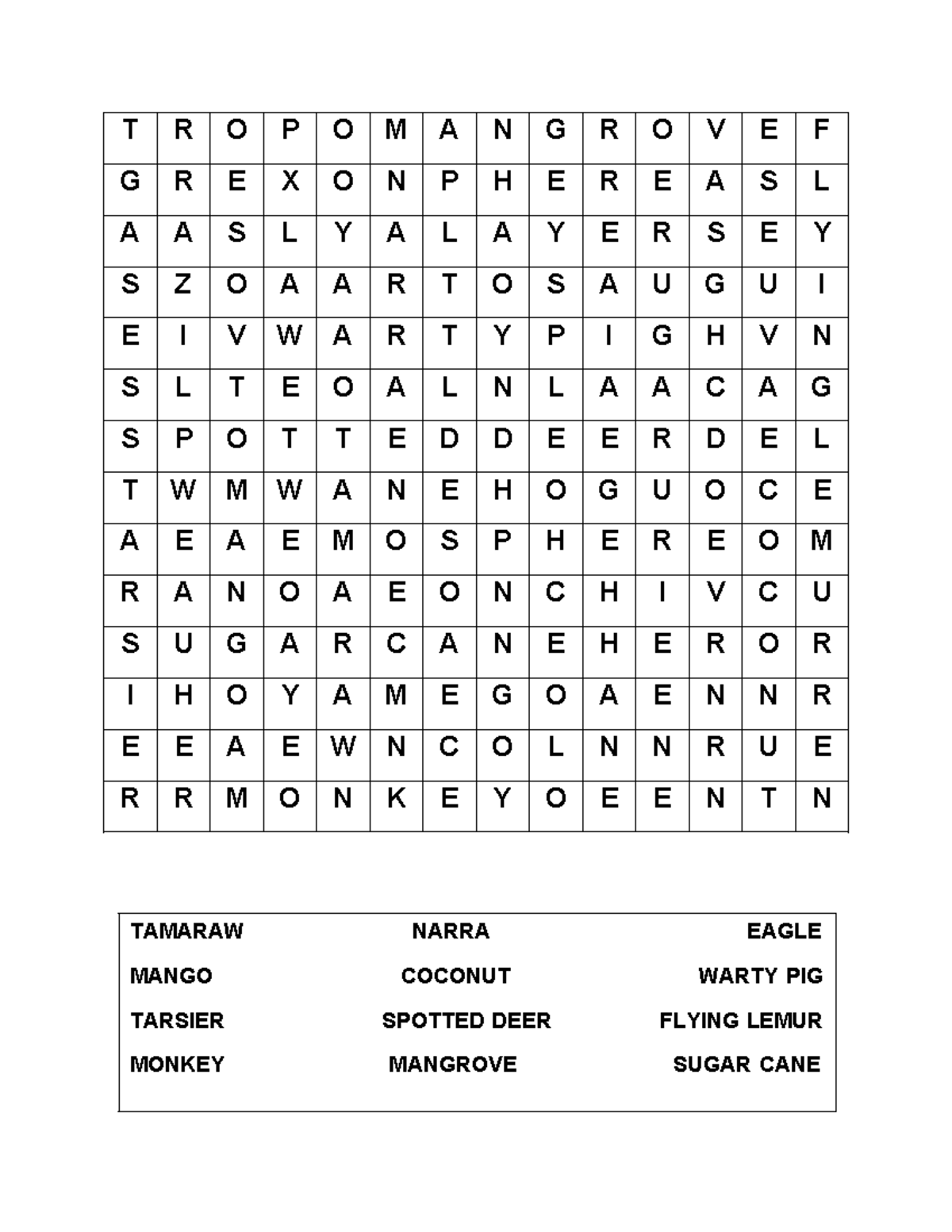 Crossword Puzzle - Activity on Tropical Ecosystems - Studocu