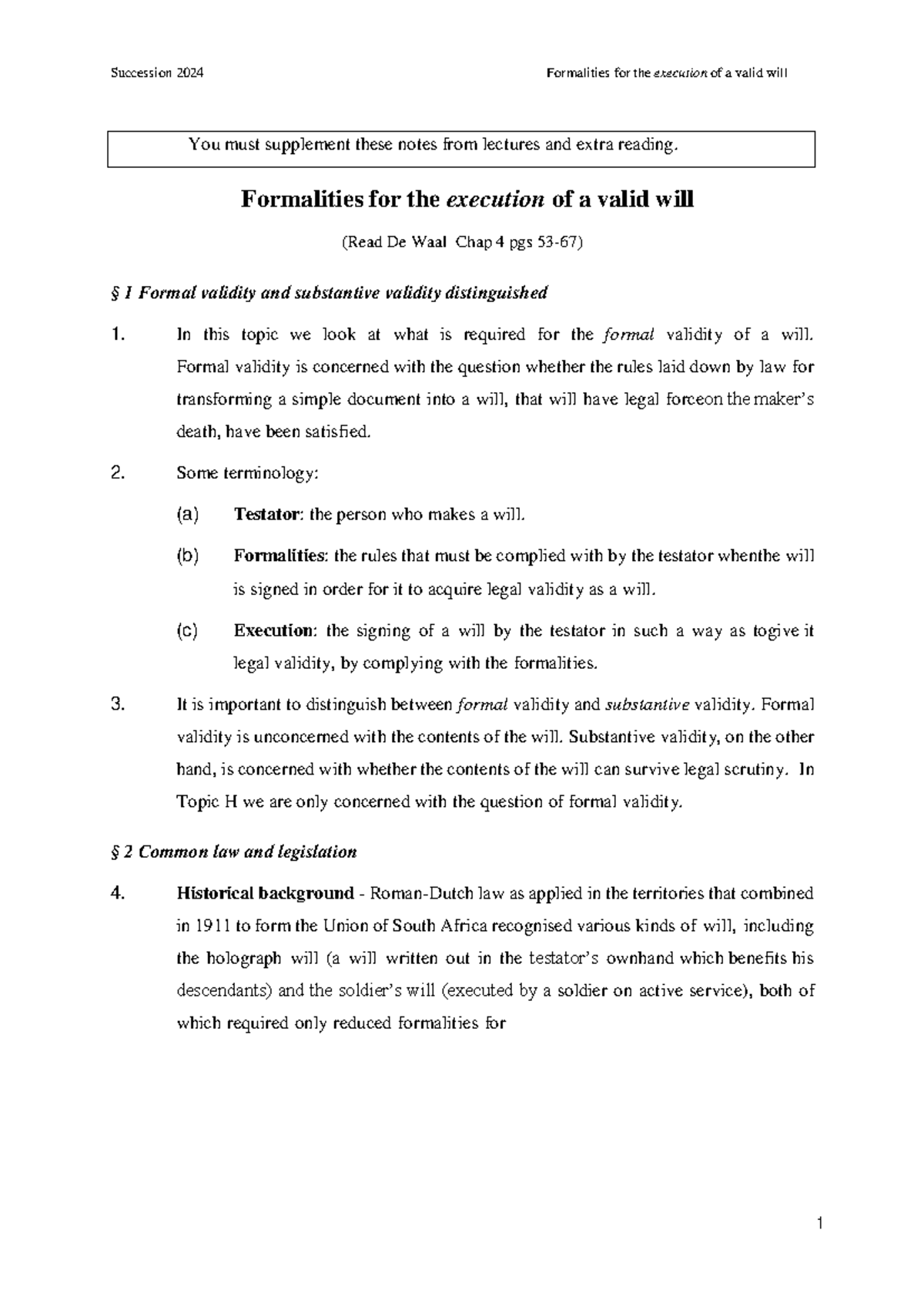 Succession 202: Formalities for Executing a Valid Will and Legal ...