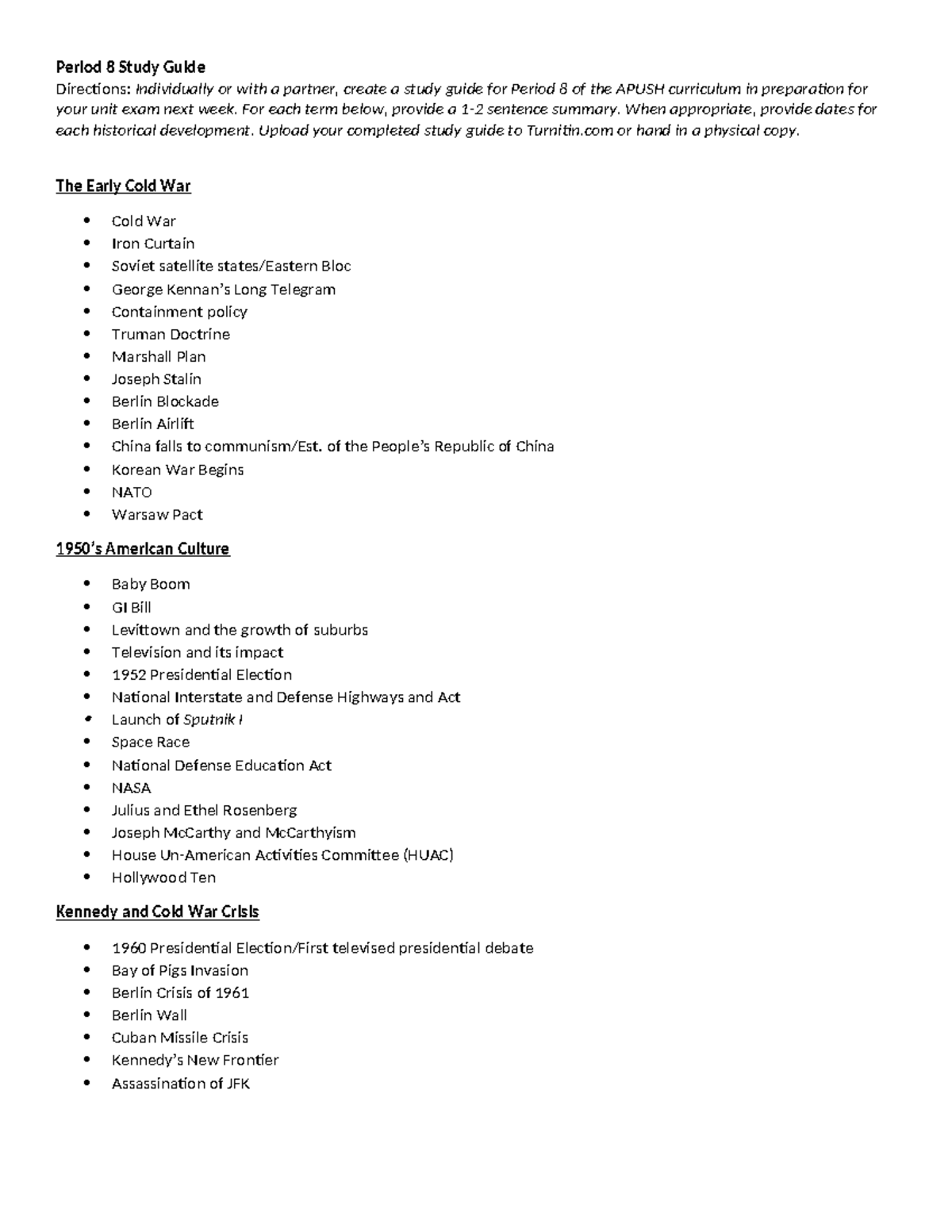 APUSH Period 8 Study Guide for Unit Exam Preparation - Studocu