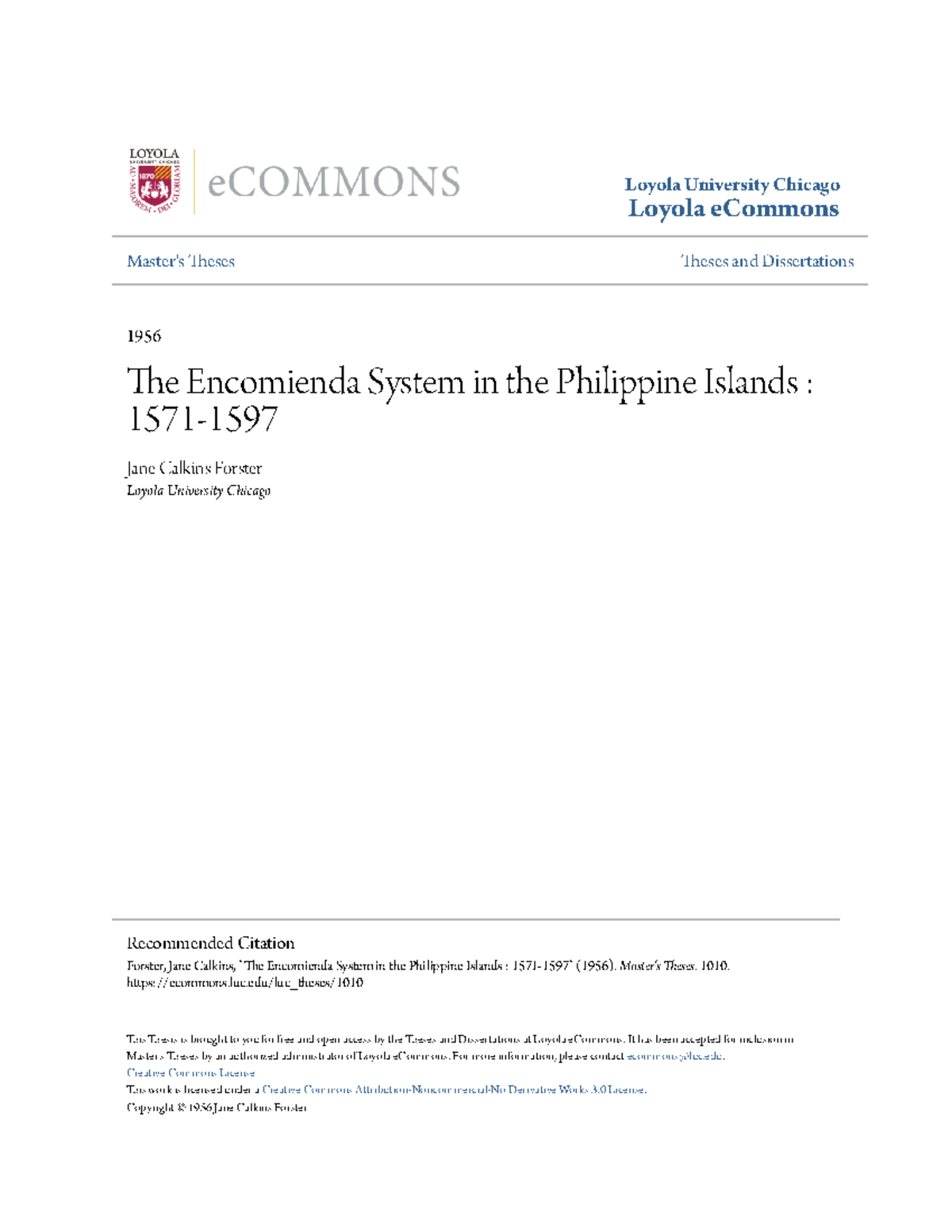 The Encomienda System in the Philippine Islands (1571-1597): An In ...