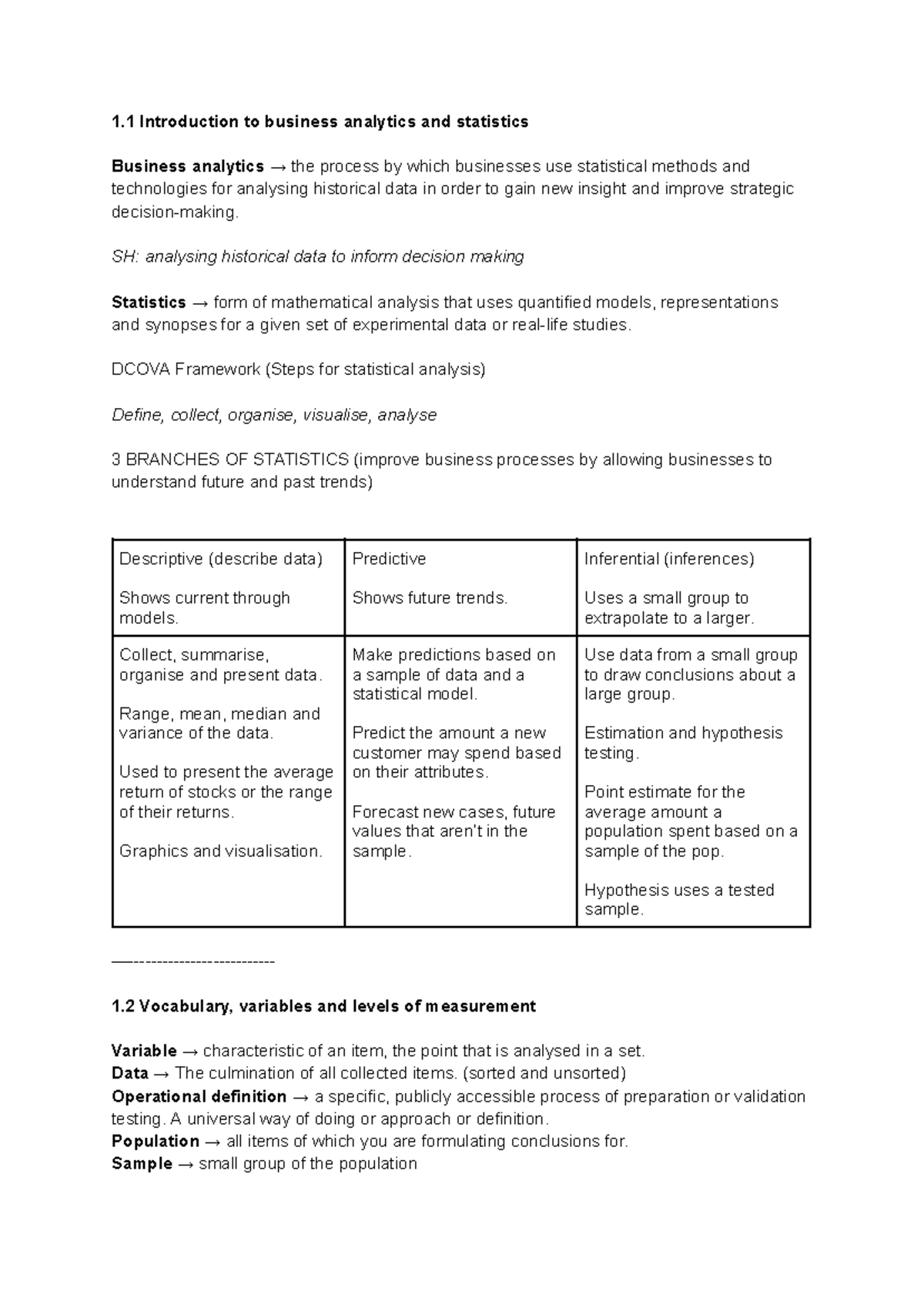 BUSS1020 - Introduction to Business Analytics and Statistics - Studocu