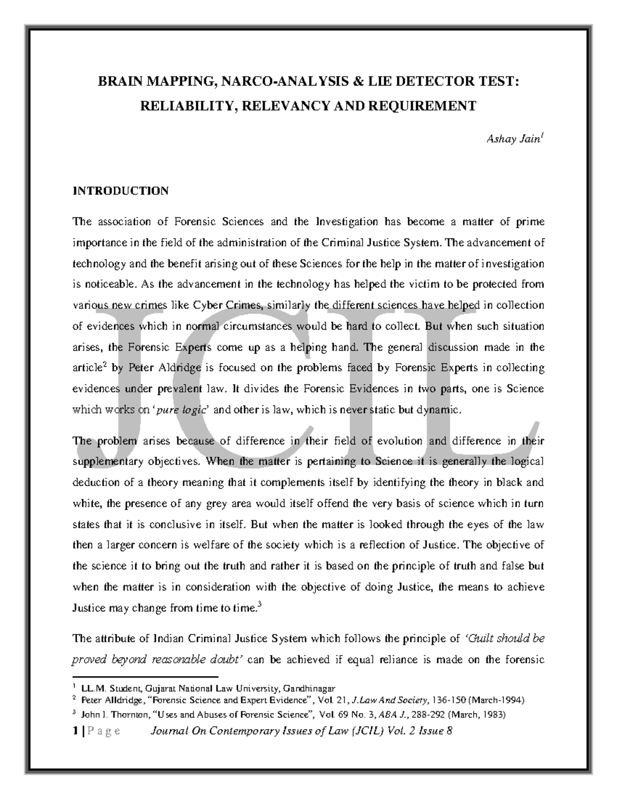 Forensic Psychology: Brain Mapping, Narco-Analysis & Lie Detector Tests ...