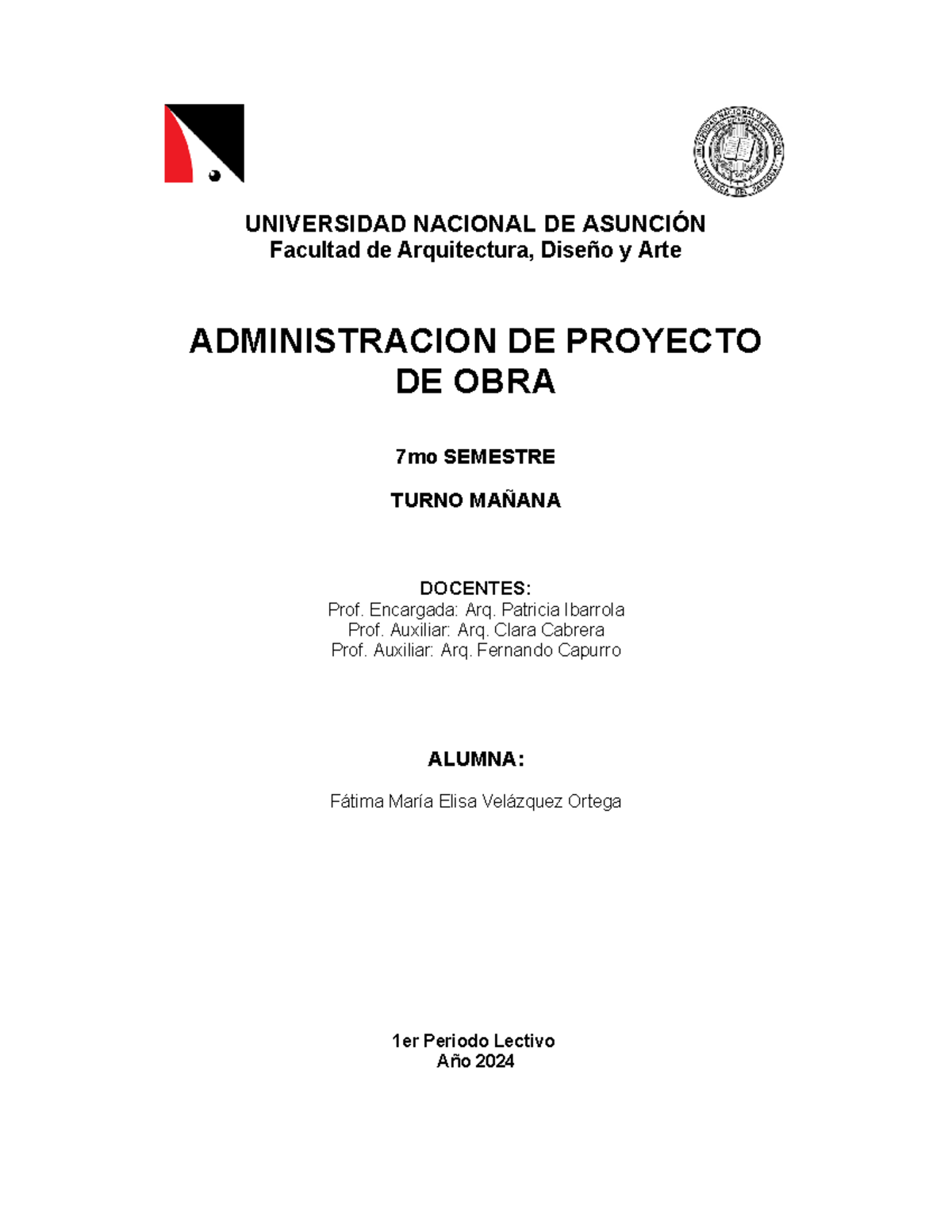 Administración de Proyecto de Obra - 7mo Semestre (TP) - Fátima ...