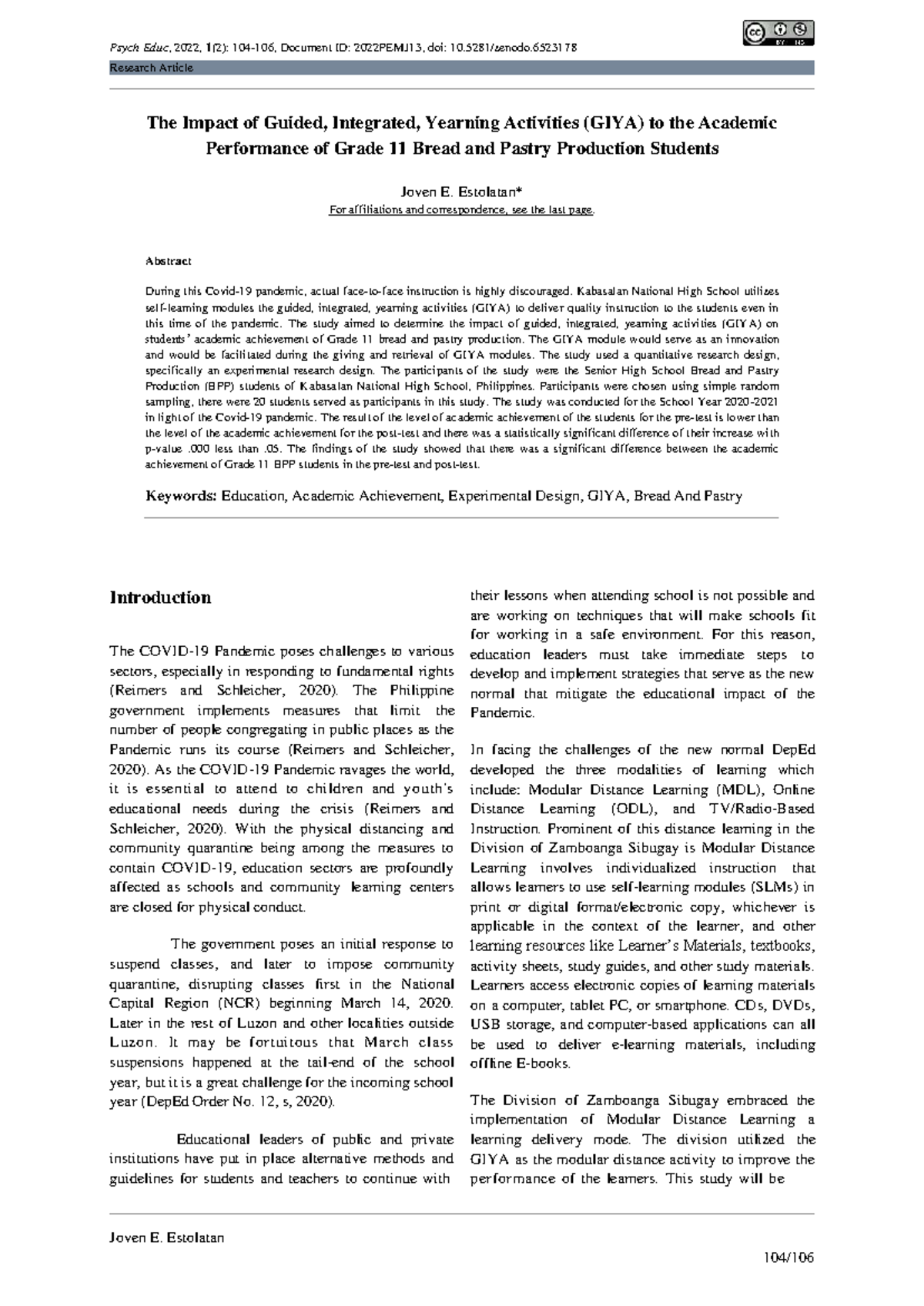 The Impact of GIYA on Grade 11 BPP Students' Academic Performance - Studocu