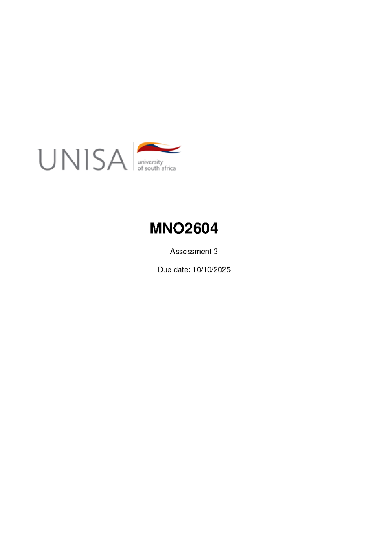 MNG3701 Assessment 1: Sustainability and SMART Goals Analysis - Studocu