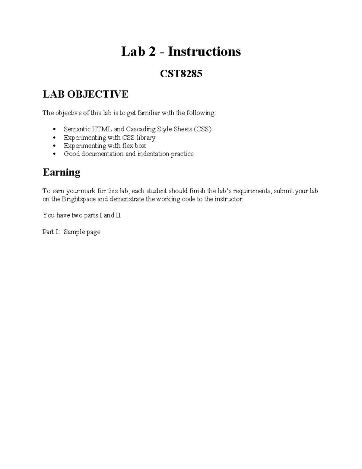 Lab 2 Instructions: CSS & Flexbox Practice CST8285 - Studocu