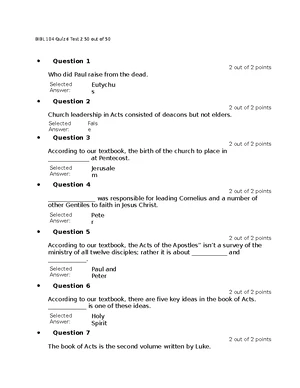 BIBL 104 Quiz 7 Test 2 - Questions and answers for Chapter 7 2nd ...