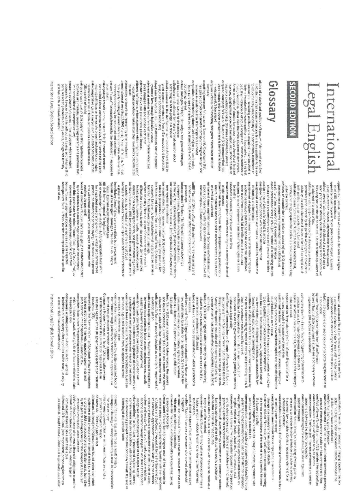 International Legal English Glossary (2nd Edition) - Studocu