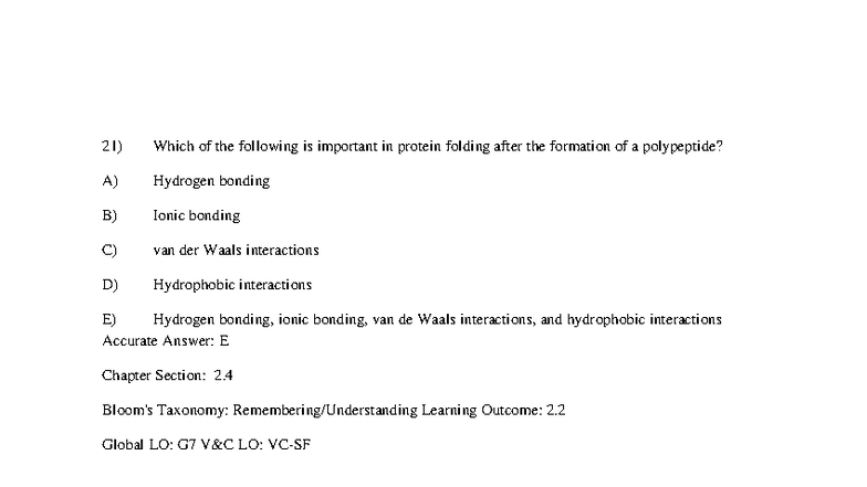 Test Bank for Becker's World of the Cell (10th Ed) - Chapter 2.4 - Studocu