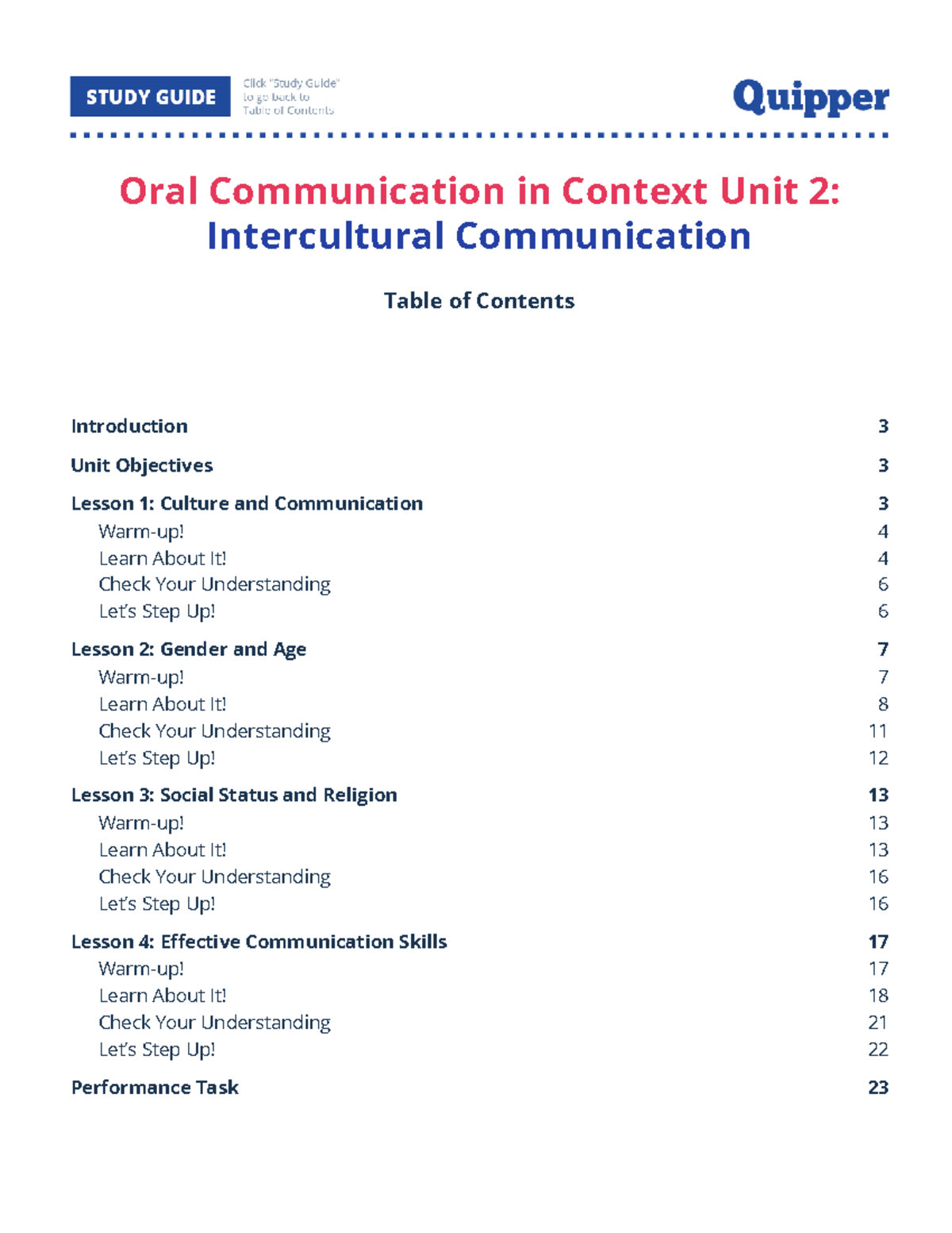 PDF OC 11 Unit 2 Intercultural Communication - Oral Communication in Context Unit 2 ...