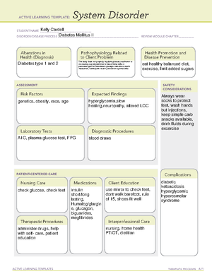 Active Learning Template Diagnostic Procedure Hemoglobin A1c - ACTIVE ...