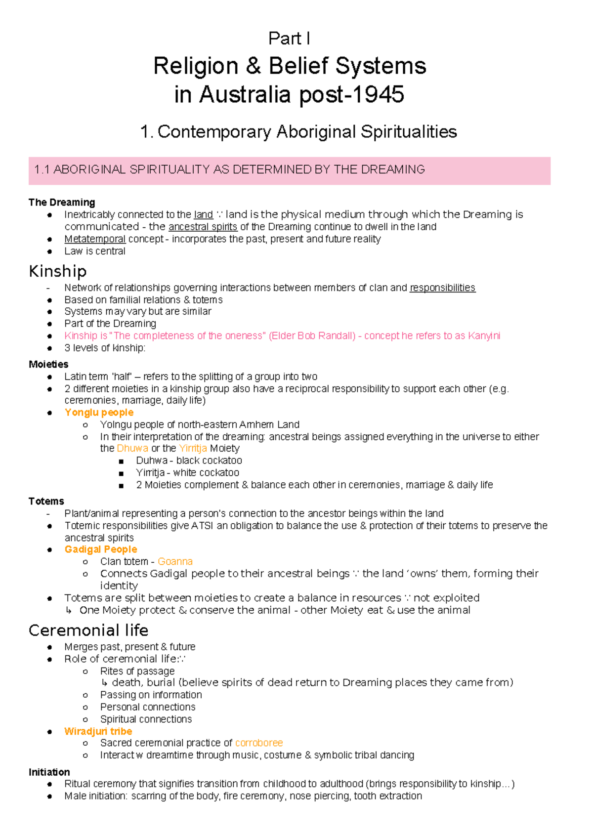 Part I - Religion & Belief Systems in Australia: Contemporary ...