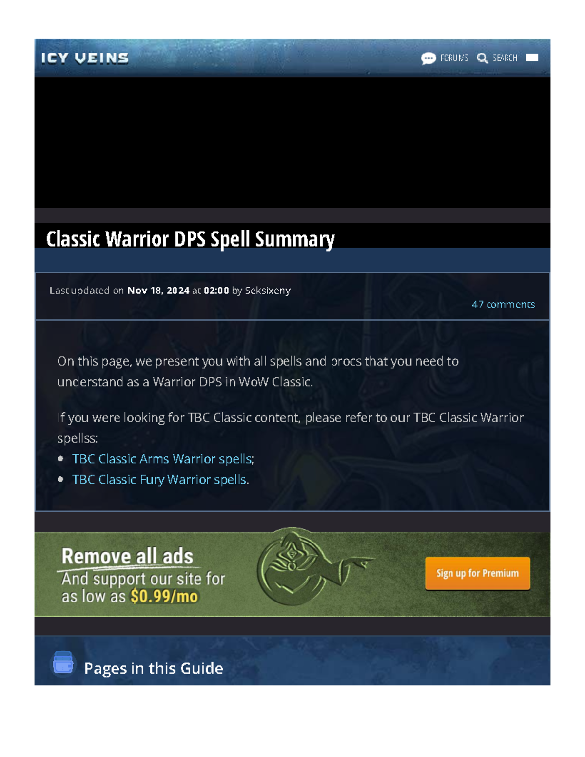 Classic Warrior DPS Spell Summary - WoW Classic Guide - Studocu