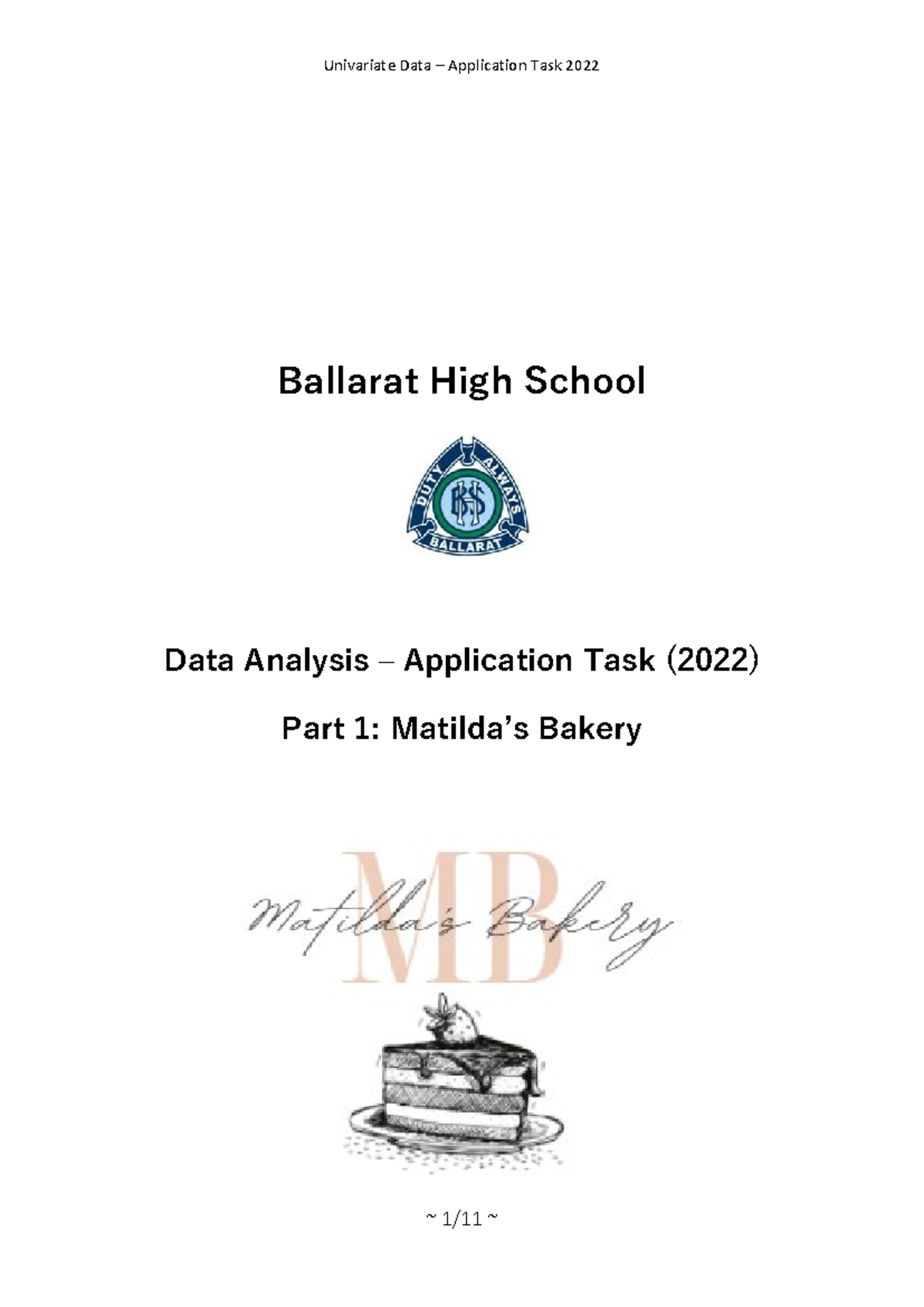 2022 Univariate Data Analysis SAC - Bakery Application Task - Studocu