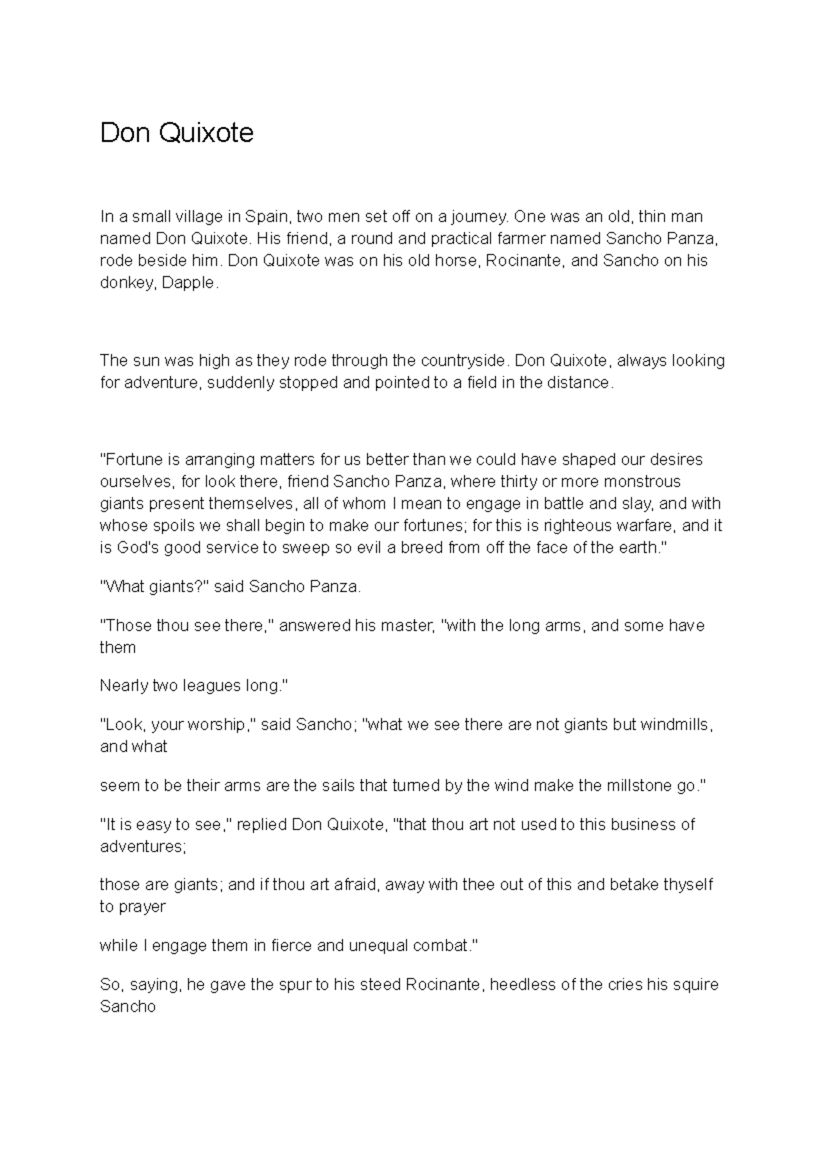 Don Quixote - RLA Analysis and Insights on Key Themes - Studocu