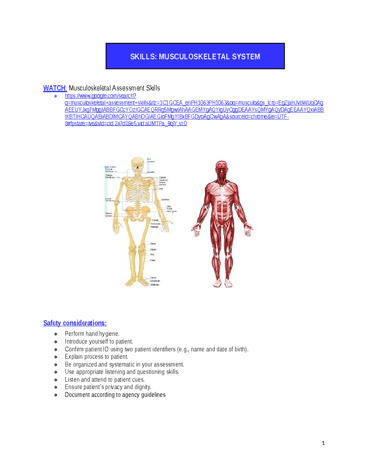 Musculoskeletal Assessment Skills: AEEUYJ Midterm Guide - Studocu