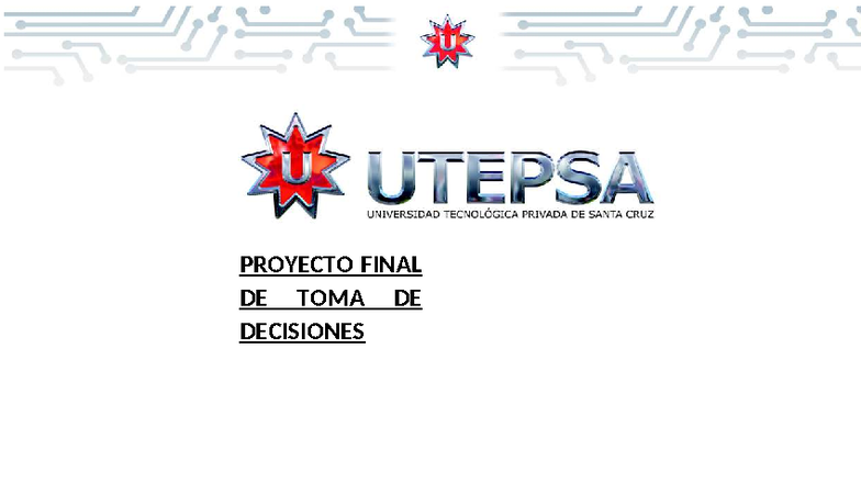 Proyecto Final: Toma de Decisiones en Ford - C1 - Studocu