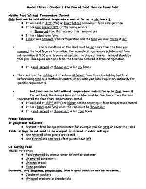 Guided notes chapter 8 - food safety management systems answer key ...