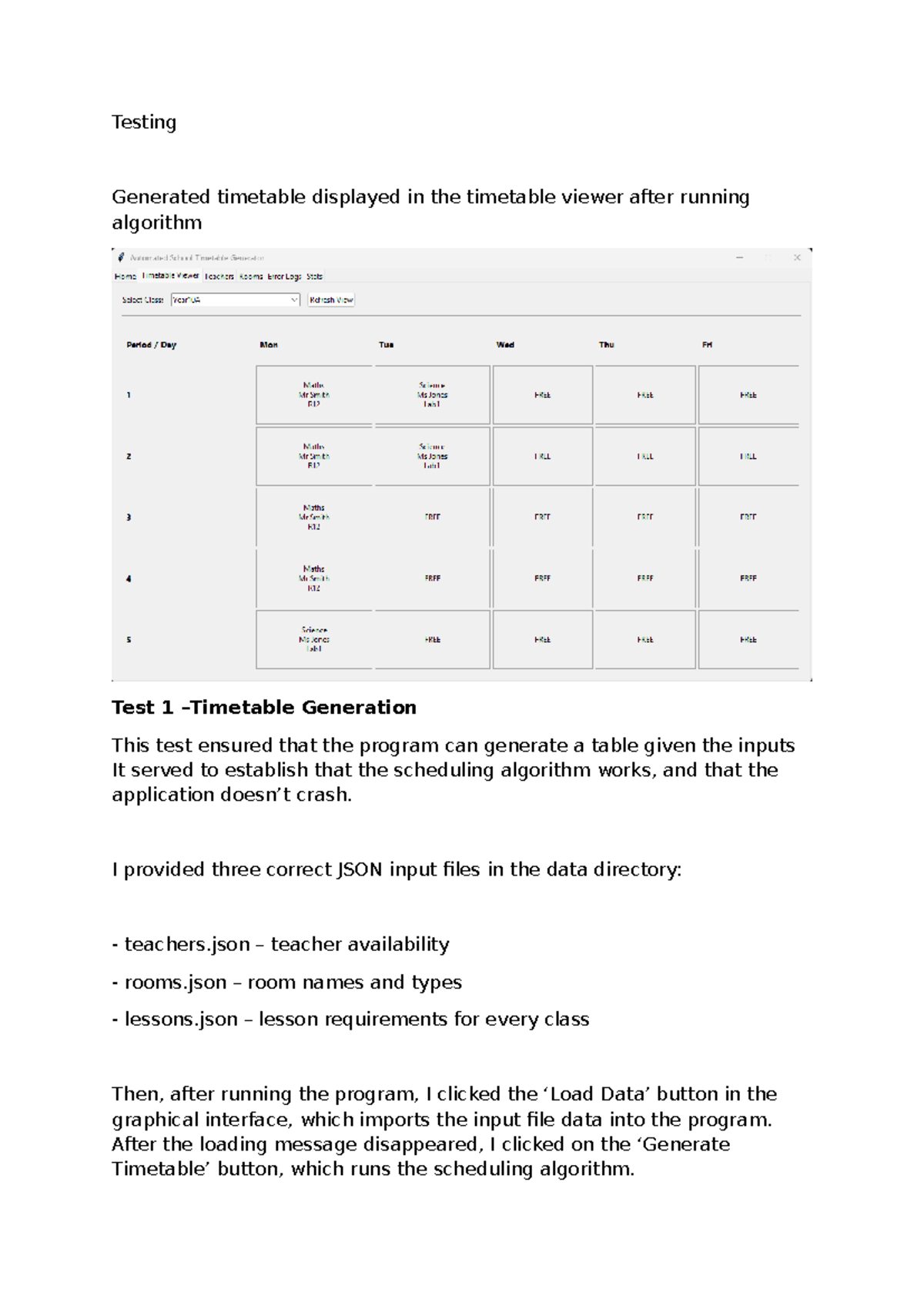 Automated School Timetable Generator: Evaluation & Testing Results ...