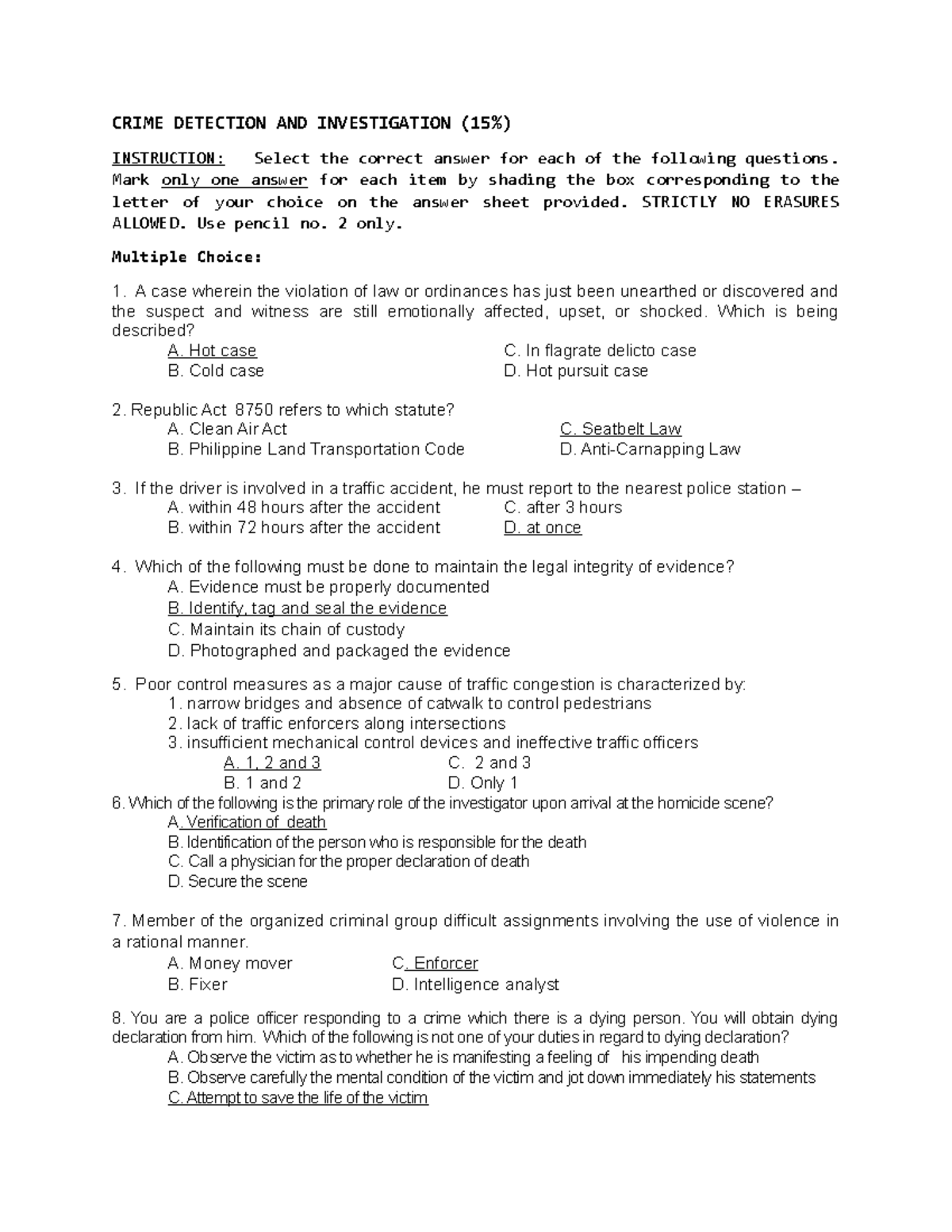 CDI-MOCK Board Exam Questions & Answers DEC 2019 - Studocu