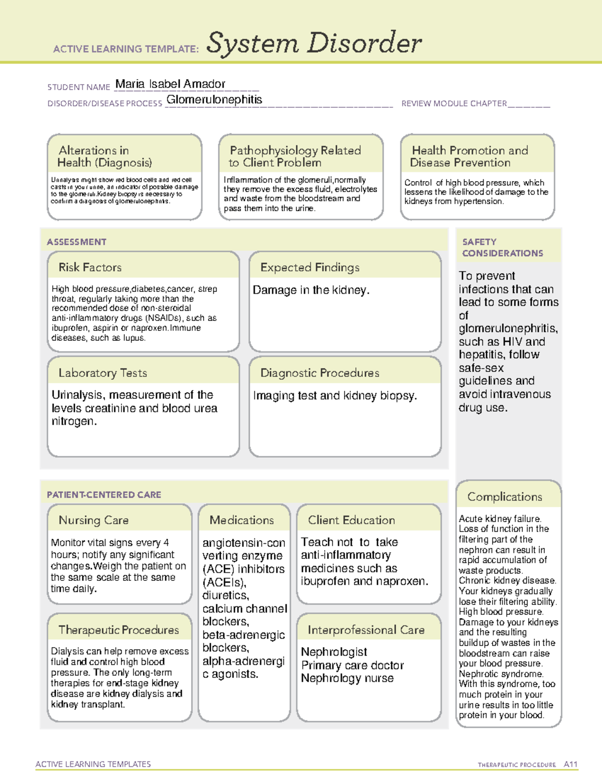Active Learning Template: Glomerulonephritis Disorder Review Module ...
