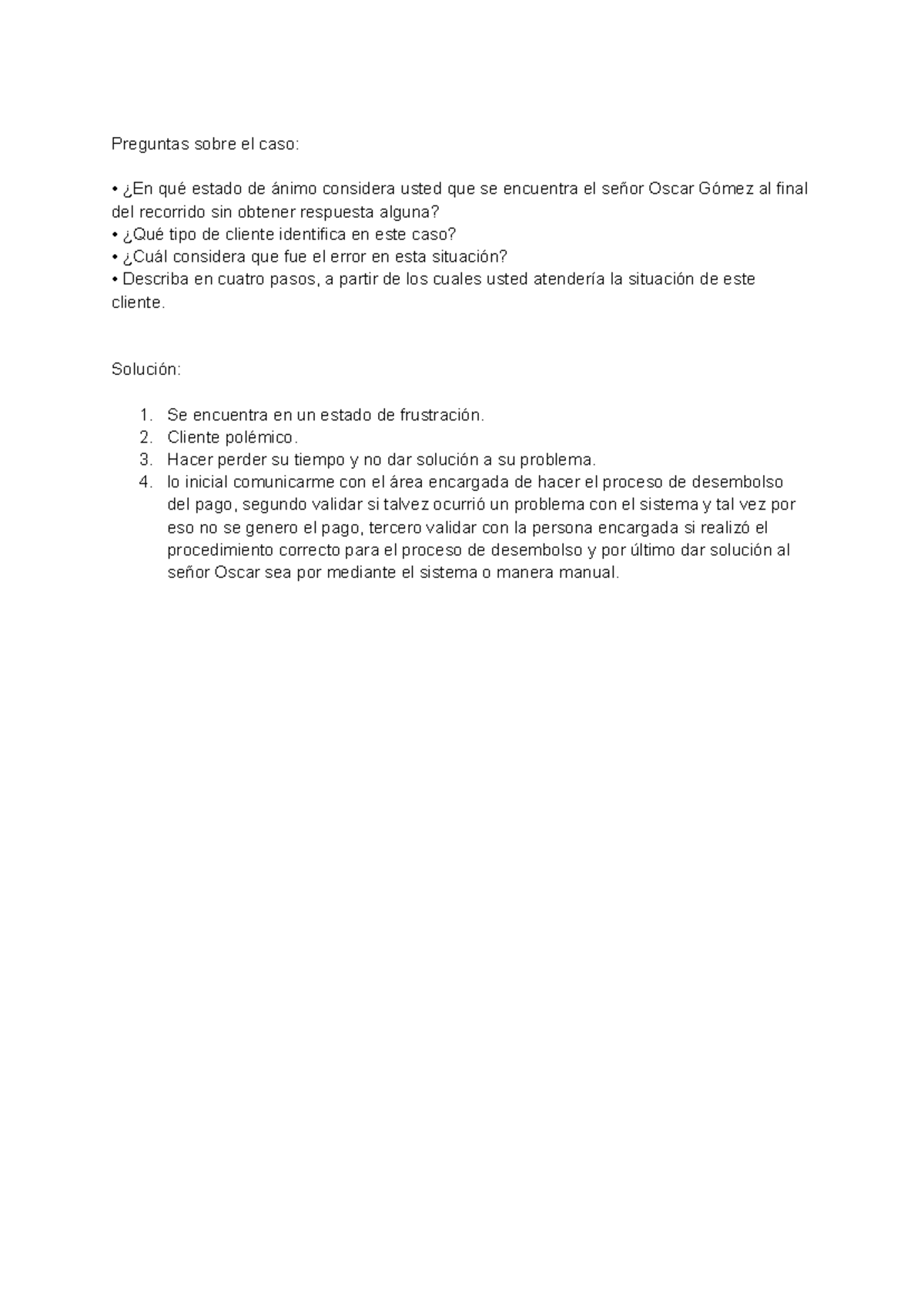 Actividad 2: Análisis del Caso de Oscar Gómez en Foro de Roles - Studocu