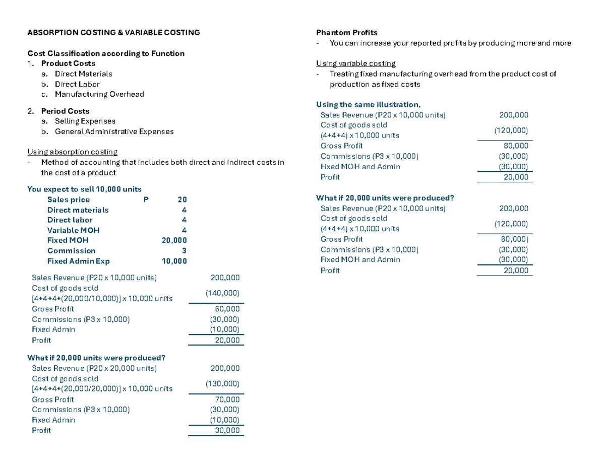 CVP Analysis: Key Concepts and Sample Problems Explained - Studocu