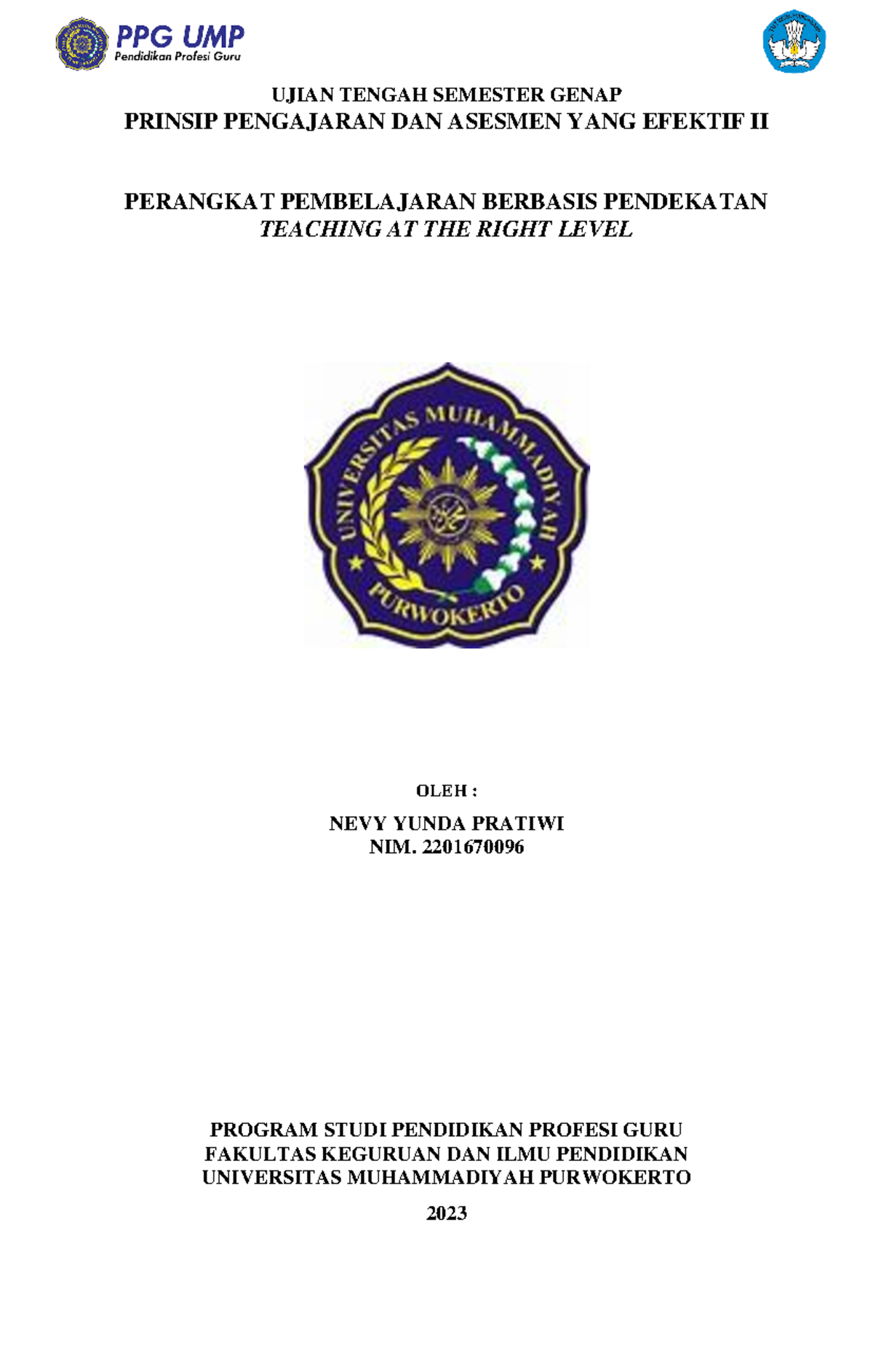 UTS PPA 2 - Pembelajaran Metabolisme dan Enzim di Kelas XII - Studocu