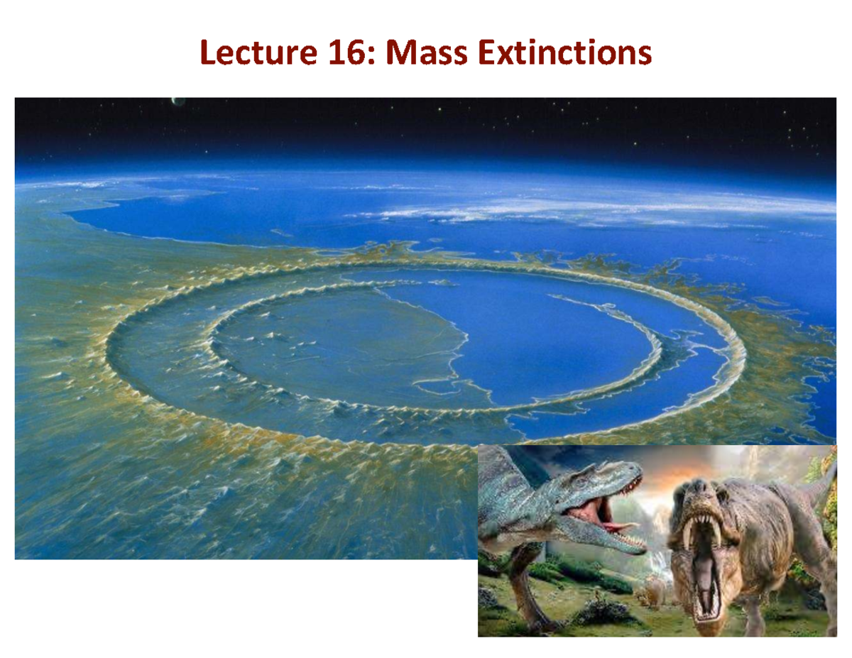 Lecture 16: Mass Extinctions and Their Impacts in Earth History - Studocu