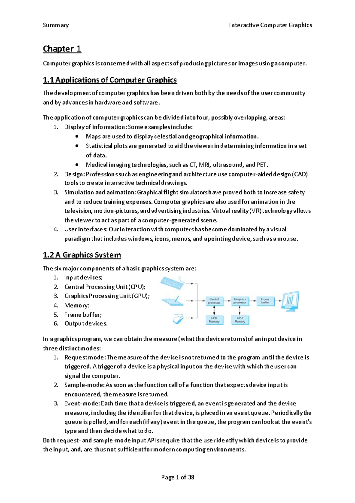 COS3712-Summary - Summary Computer Graphics - Chapter 1 Computer ...