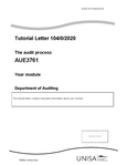 AUE3761 - Unisa - Auditing - Studocu