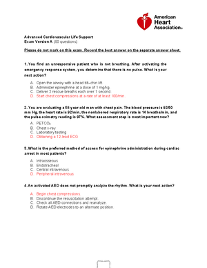 666229490 AHA ACLS Precourse Self Assessment Answers 2023 - AHA ACLS ...