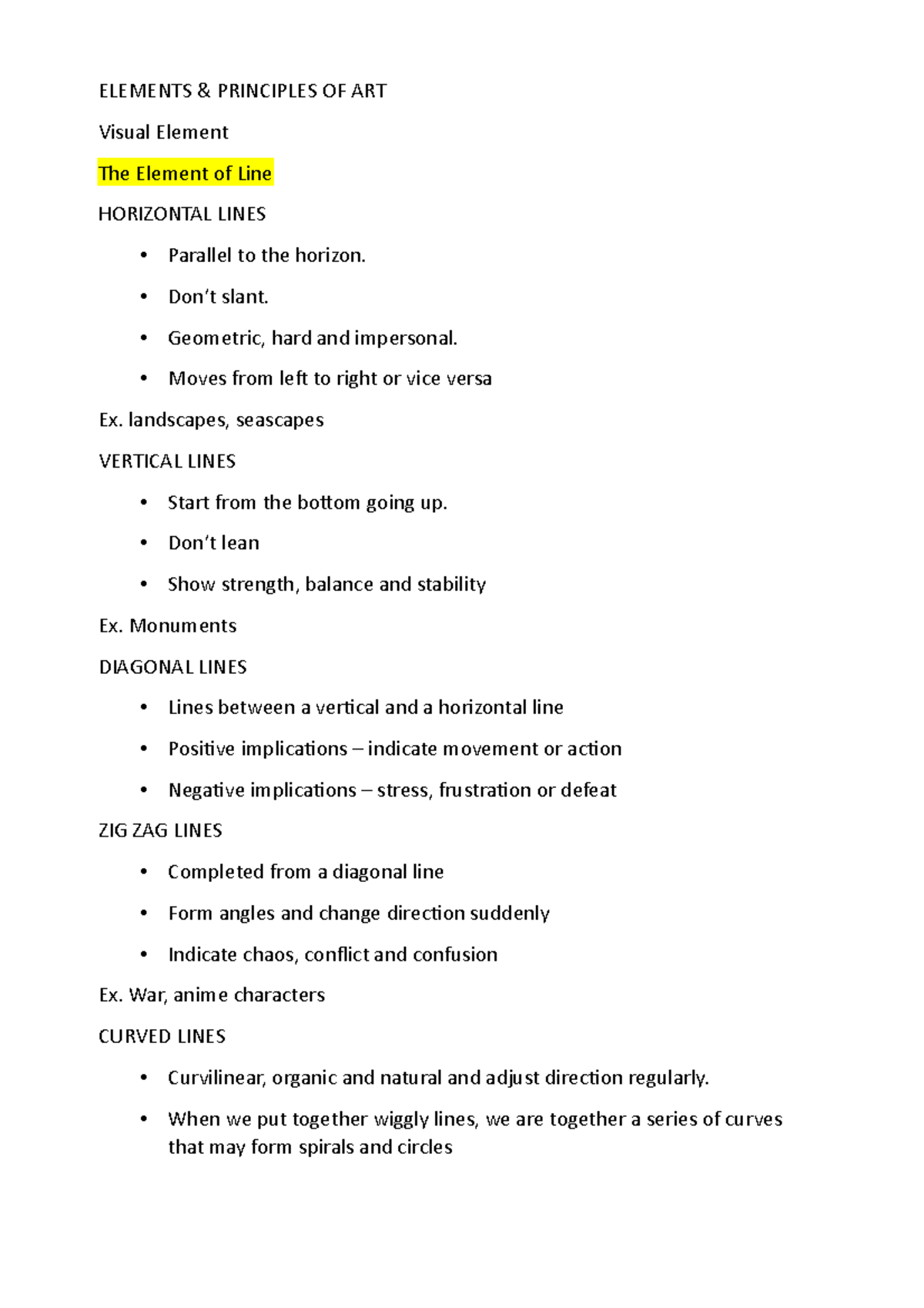 Elements and Principles of Art: A Comprehensive Study Guide - Studocu