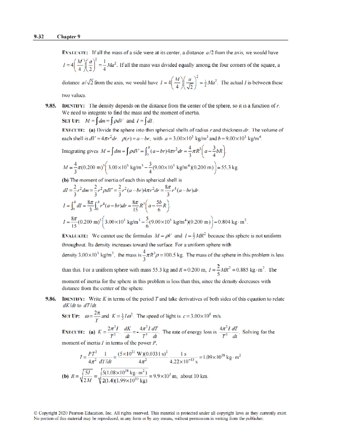 Chapter 9: Moment of Inertia and Density in Non-Uniform Spheres - UPM ...