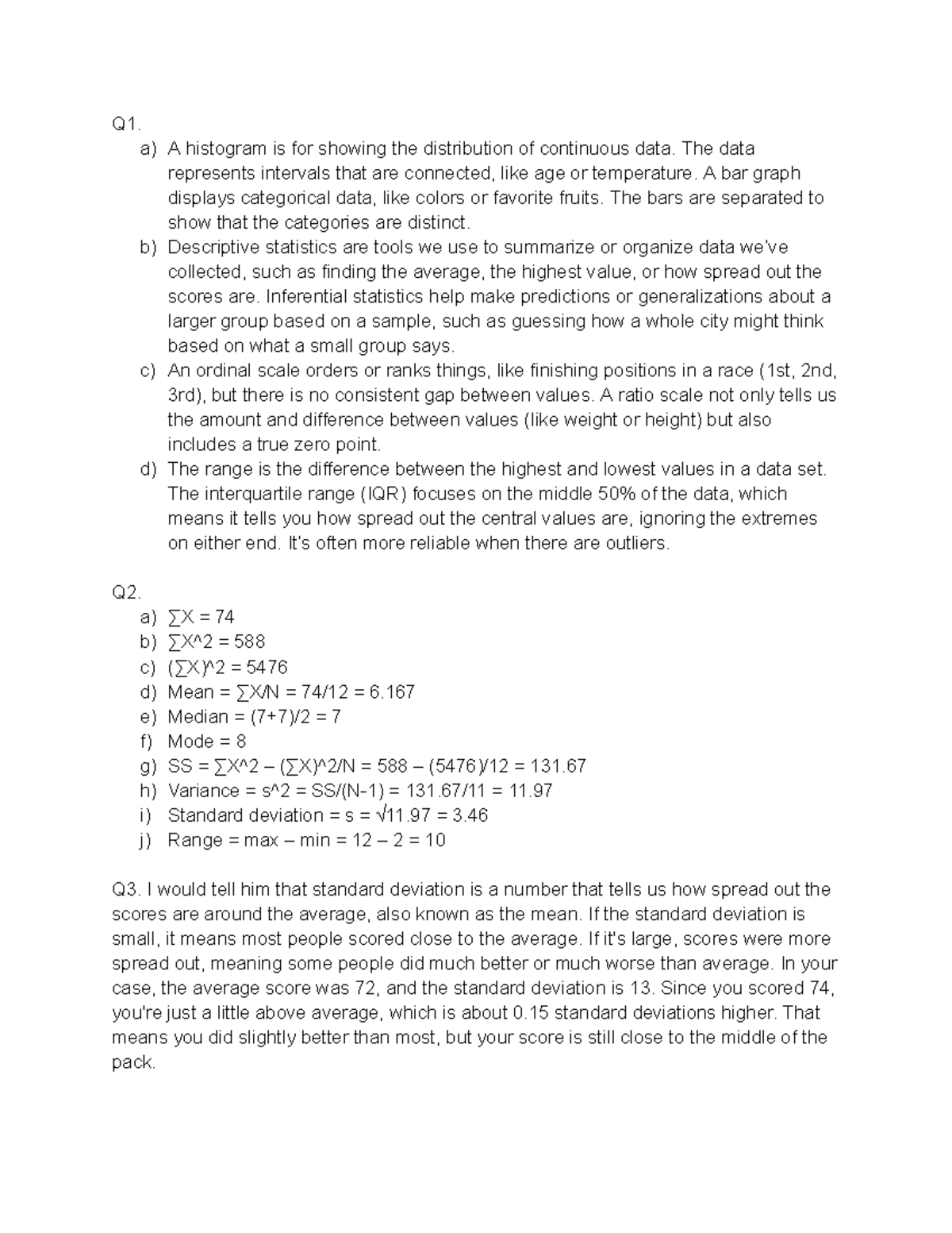 Statistics Assignment 1: Understanding Data Distribution & Analysis ...