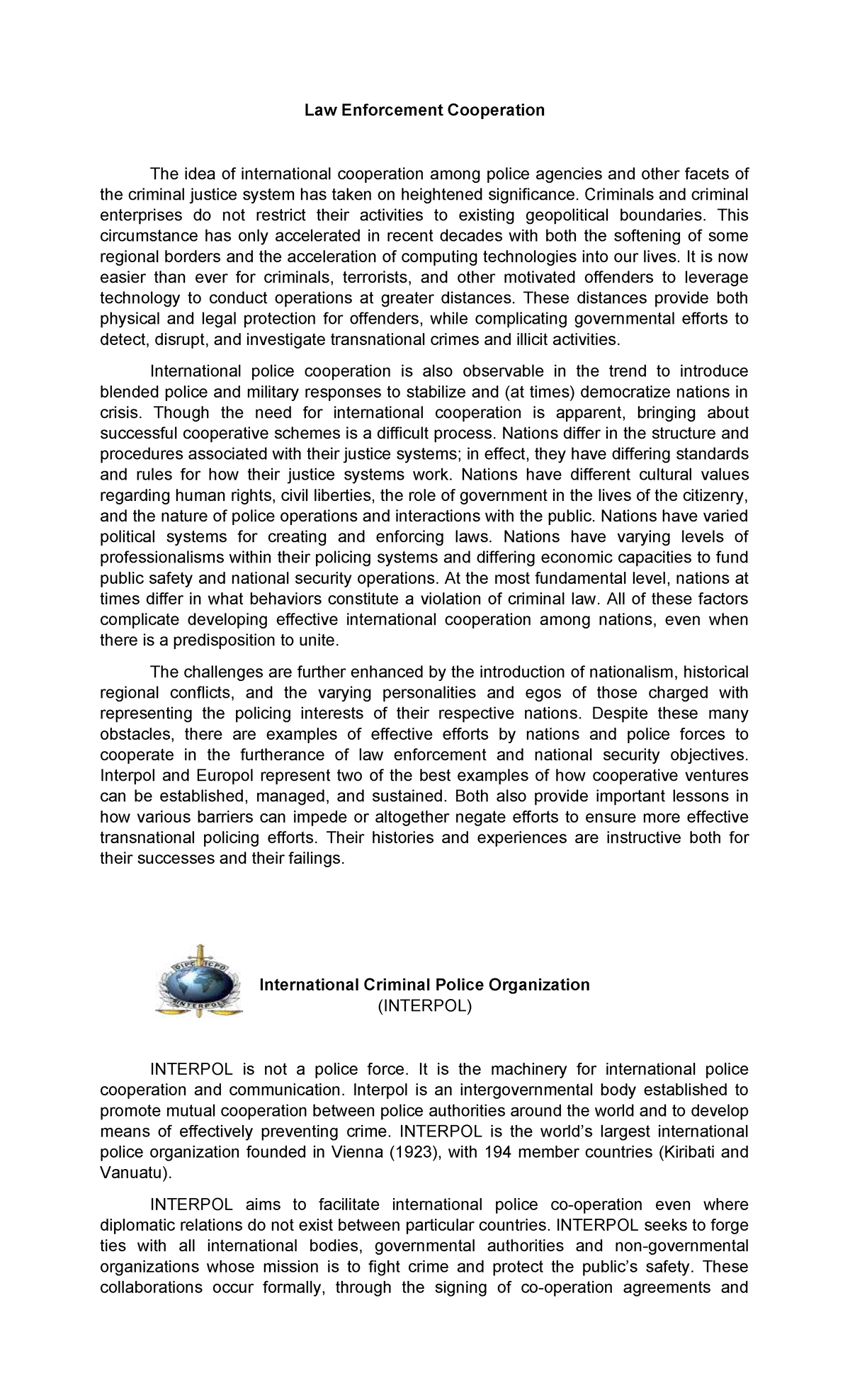 International Police Cooperation: Insights from INTERPOL and ASEANAPOL ...